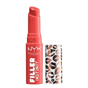 nyx professional makeup filler instinct plumping lip color, lip balm - besos (coral red)