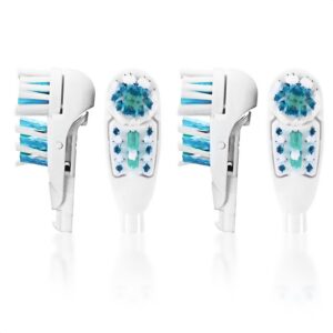 electric toothbrush replacement brush heads - 4pcs travel toothbrush medium adult electric toothbrush head replacements - soft bristles spin brush heads replacement toothbrush heads for 3733 4732 4734