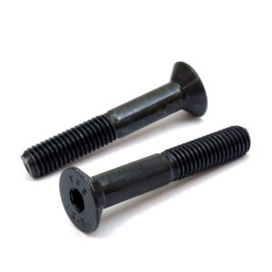 monsterbolts - m6 x 55mm flat head socket cap screws, din 7991, alloy steel, black oxide, partial thread, 10 pack