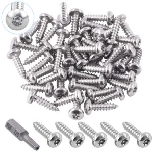 glarks 51pcs #8 x 1/2'' button head torx security sheet metal screws stainless steel tamper resistant screws set with t20 bit (50pcs #8 x 1/2'')