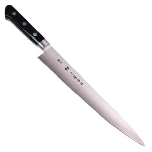 jck original kagayaki carbonext japanese chef’s knife, kc-8es professional sujihiki knife, high carbon tool steel pro kitchen knife with ergonomic pakka wood handle, 9.4 inch