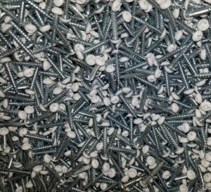 100 pack pan white head screw # 8 x 1" quad drive thread screws cargo rv | powder coated white