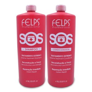 felps sos kit shampoo and conditioner for intense treatment 2x1l/2x33.8fl.oz