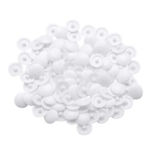 dpois 100pcs plastic self-tapping phillips screw cap hole plugs dust proof covers for screw white 11mm