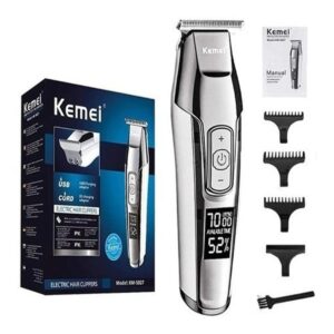 kemei mens clipper cordless barber professional hair clipper lcd display 0mm baldheaded beard cutter electric haircut machine usb rechargeable