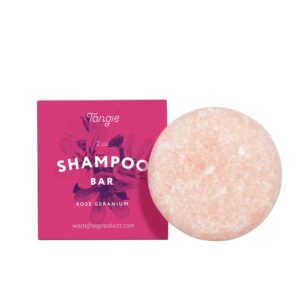 tangie natural shampoo bar all natural. made in florida. certified cruelty-free. plastic-free packaging. zero waste & vegan. (rose geranium)