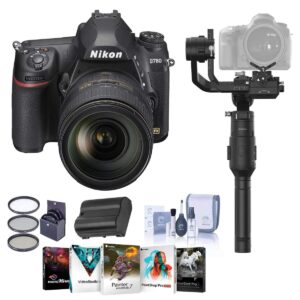 nikon d780 fx-format dslr camera with af-s nikkor 24-120mm f/4g ed vr lens - bundle with dji ronin-s essentials kit, spare battery, 77mm filter kit, cleaning kit, software package