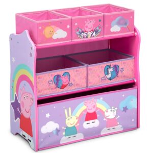 delta children design & store 6 bin toy storage organizer, peppa pig