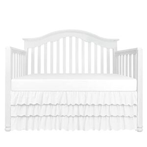 3 tiered ruffled crib skirt baby girl nursery bedding dust ruffle (3 tiered white)…