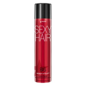 sexyhair big spray & play volumizing hairspray | hold and shine | up to 72 hour humidity resistance | all hair types