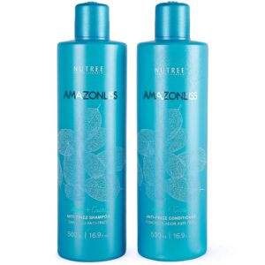 anti-frizz natural shampoo & conditioner set for keratin-treated hair - prolongs smoothness, moisturizing, nourishes and strengthens - 16.9 fl.oz