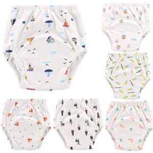 yealoo 6pcs baby infant toddler potty training pants underwear washable underpants (3t)