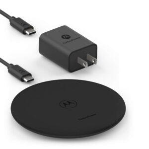 motorola turbopower wireless charger- 15w qi charging pad with 6.6ft cable and ac charger for motorola edge 2022, edge+ 2022, moto edge plus 2020/2022, thinkphone