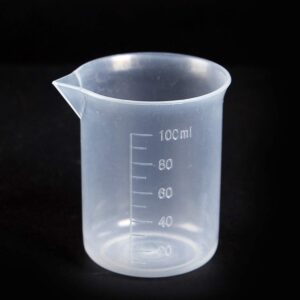 yxq 6pcs 100ml plastic beakers graduated measuring cup labs liquid transparent container