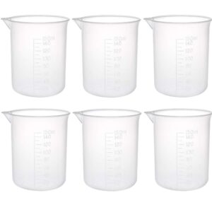 yxq 150ml plastic beakers- 6pack graduated measuring cup labs liquid transparent container