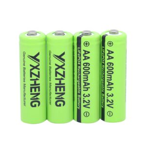 yxzheng 3.2 volt rechargeable solar battery aa 4pcs replacement for solar lawn light (4pcs aa batteries)