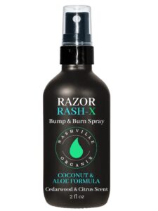 dr. a's razor rash-x skin clearing spray | natural bump & burn relief serum & ingrown hair eliminator | organic aloe vera, witch hazel, neem oil & tea tree formula | clean citrus scent for men & women