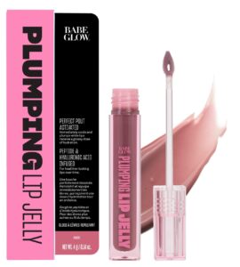 babe original glow plumping lip jelly for thicker lips - high shine lip gloss for moisturizing, hydrating and soothing lips, mauve