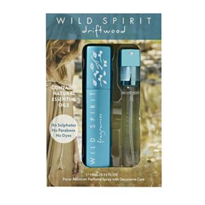 wild spirit driftwood eau de parfum atomizer | fresh, airy perfume cruelty-free for women, 9.7ml