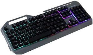 hjjwl gaming keyboard, usb colorful rainbow led backlit wired esport for laptop/notebook/desktop pc (black),colour name:black (color : black)