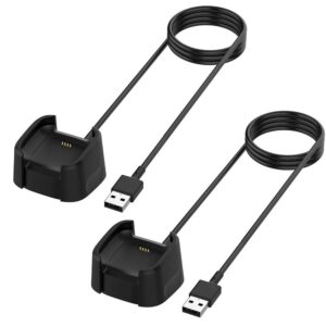 charger for fitbit versa 2, replacement charging cable dock with 3.3ft usb cord for fitbit versa 2 smart watch [2 pack]