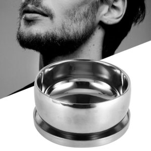 stainless steel shaving bowl, men wet shaving soap mug bowl silver metal face cleaning health care shave tool with lid, durable shaving soap cream mug cup for brush men close shave