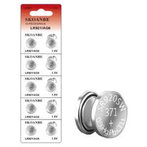 skoanbe 10pcs 1.5v 371 370 sr920sw lr921 ag6 button coin cell watch battery