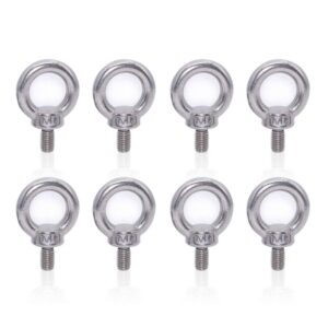 lependor m8 metric machinery lifting eye bolt, 304 stainless steel thread lifting ring eyebolt - 8 pcs m8 (5/16")