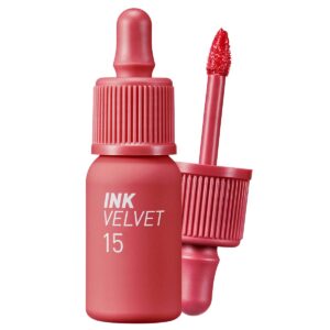 peripera ink the velvet lip tint | high pigment color, longwear, weightless, not animal tested, gluten-free, paraben-free | #015 beauty peak rose, 0.14 fl oz