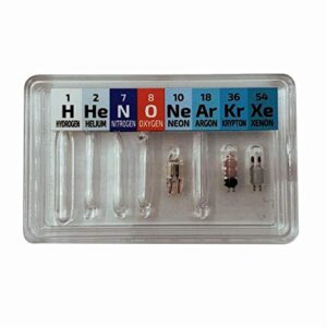 micro gas periodic element set, hydrogen, helium, nitrogen, oxygen, neon, argon, krypton, xenon, limited edition set, great for collections, displays, education and gifts