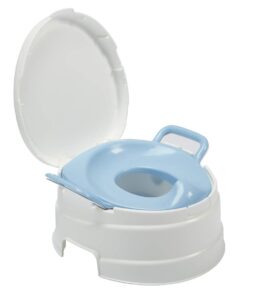 primo 4-in-1 complete toilet trainer & step stool, with blue seat, white