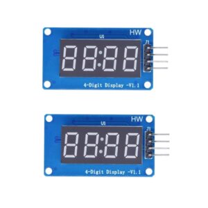 seazoon 2pcs 4 bits digital tube led display module board w/clock display tm1637 for arduino oc65