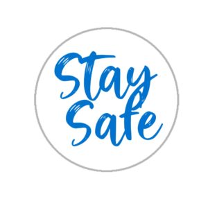 keep in touch envelope seals & stickers- 1.2" stay safe stickers - 144 stickers (stay safe)