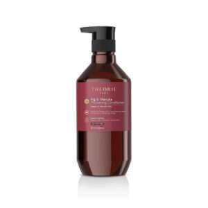 theorie fig and manuka thickening conditioner - anti-thinning formula - no sulfate - for normal to fine hair types - protects color & keratin treated hair - pump bottle 800ml