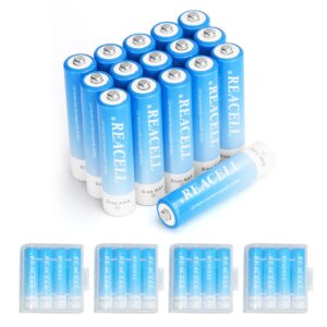 reacell 16pcs rechargeable aaa batteries, 1.2v 1100mah high capacity nimh triple aaa batteries