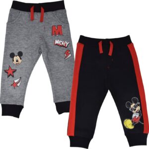 disney mickey mouse toddler boys 2 pack pants black/gray 3t