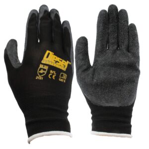 diesel protection pro-tekk latex foam grip coated work gloves (12 pairs of gloves, size large)