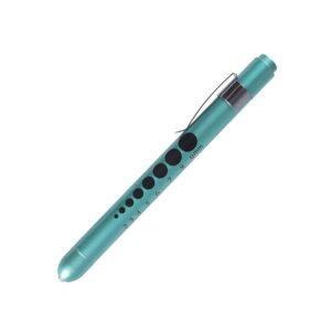 aokin medical pen light for nurse doctor, reusable led medical penlight flashlight with pupil gauge and ruler, white light, teal