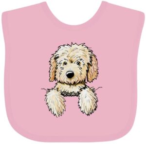 inktastic pocket goldendoodle baby bib pink - kiniart 39fb