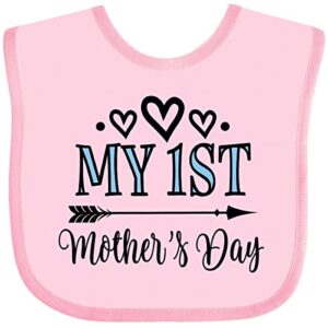 inktastic my 1st mothers day outfit baby bib pink 2f61e