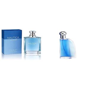 nautica voyage by nautica for men. eau de toilette spray 3.4 fl oz and nautica blue sail 1.6 ounce eau de toilette spray for men