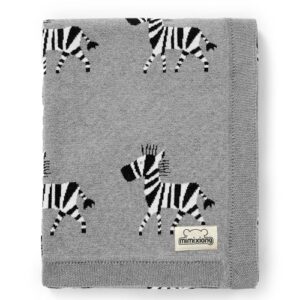 mimixiong 100% pure cotton baby blankets soft nursery swaddling blanket for newborn baby with cute zebra grey size 30 x 40 inches