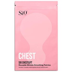 sio beauty chestlift silicone chest anti-wrinkle patches (2 weeks supply) - reusable overnight smoothing decollette pad - anti-aging patch for neck & cleavage patch for neck & cleavage