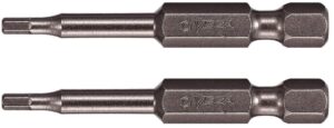 vega 1/8" hex tamper proof 2 inch security bits. professional grade ¼ inch hex shank, hex 1/8" security bits. 150ht0864a-2 (pack of 2)