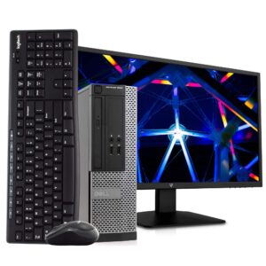 dell optiplex 3020 sff pc desktop computer, intel i5-4570, 8gb ram 500gb hdd, windows 10 pro, new 23.6 inch fhd v7 led monitor, new 16gb flash drive, wireless keyboard & mouse, dvd, wifi (renewed)