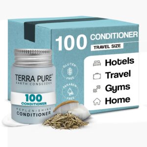 terra pure white tea & coconut conditioner, travel size hotel amenities, 1 oz. (case of 100)