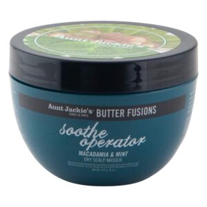 aunt jackie's butter fusions soothe operator - macadamia & mint dry scalp conditioning masque, 8 oz