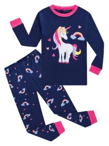 kikizye little girls unicorn rainbow pajamas kids cotton jammies size 6