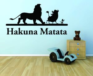 wall decals for kids rooms hakuna matata designs decor lions boys boy childrens creative animated vinyl decal removable stickers for bedrooms artwork size 20x40 inch