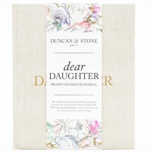 mother daughter journal (cream, 230 pages) – durable dear daughter journal keepsake – linen baby journal memory book - unique gifts for daughter